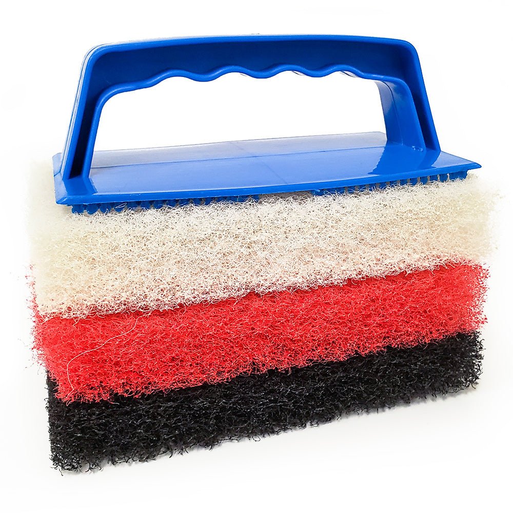 Star brite Large Multi-Texture Scrub Pad Kit w/Interchangeable Handle ...