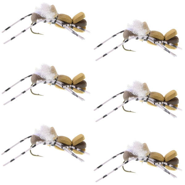 Fat Albert Tan Foam Body Grasshopper Fly - 6 Flies Hook Size 10 – Creek ...