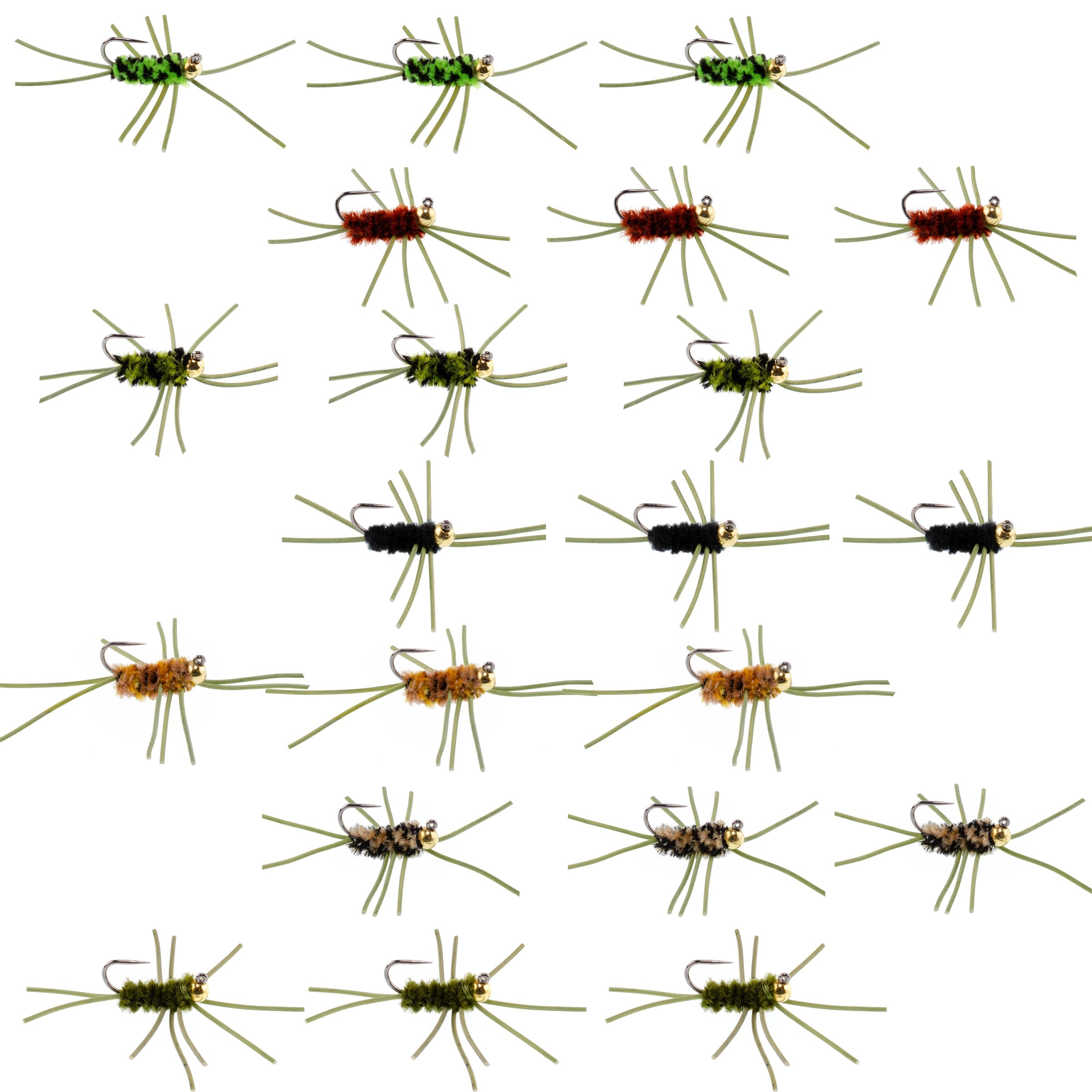 Tungsten Bead Jigged Pat's Rubber Legs Nymph Assortment Fly Fishing Fl ...